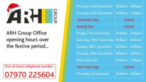 ARH Group office opening hours over the festive period - ARH